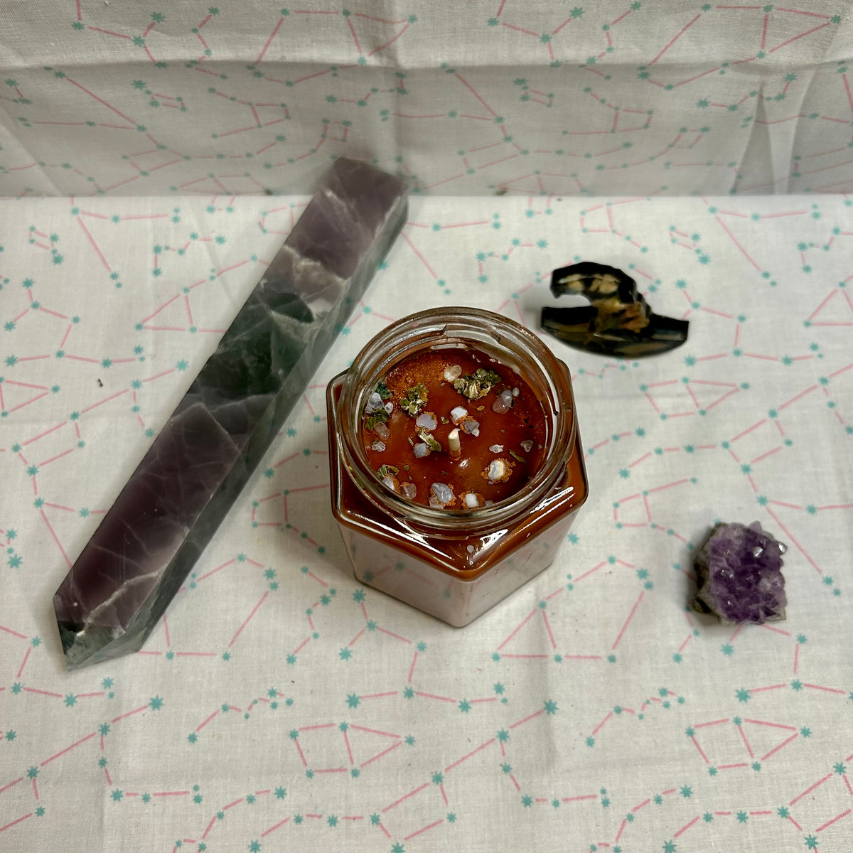 Hot Cocoa Friendship 9 oz Glass Hexagon Intention Candle – The Calming ...